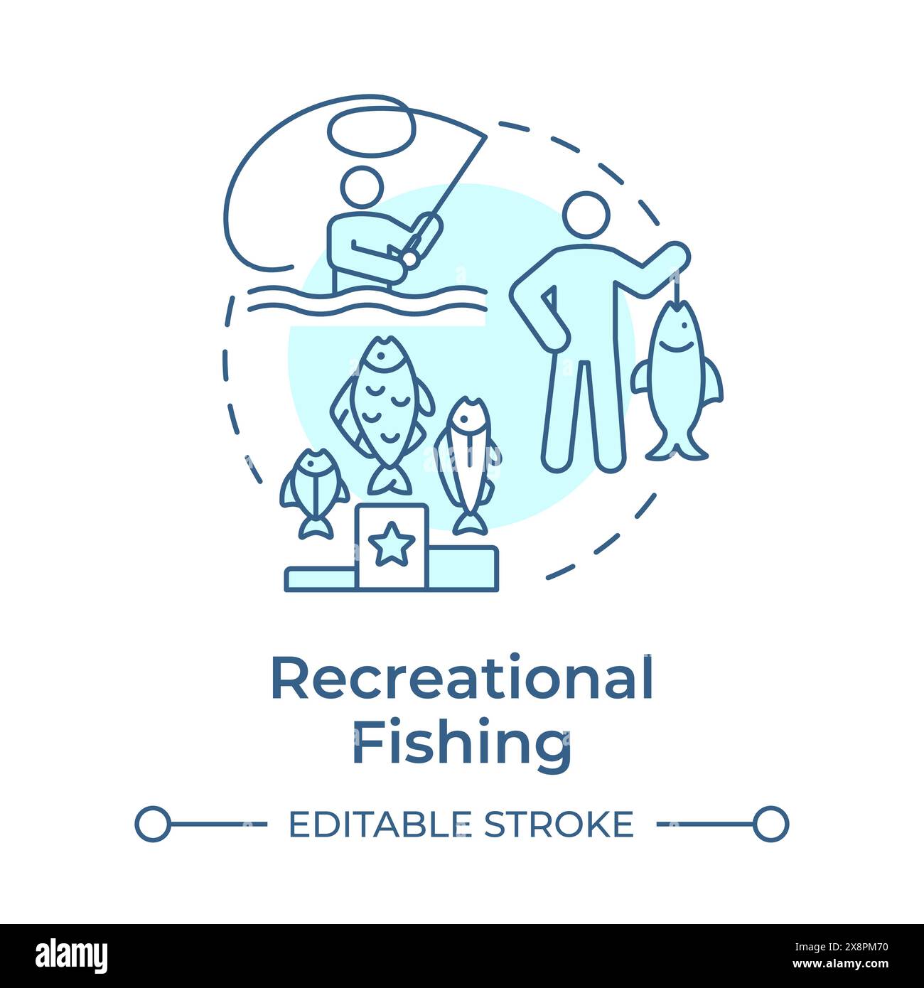 Recreational fishing soft blue concept icon Stock Vector Image & Art ...