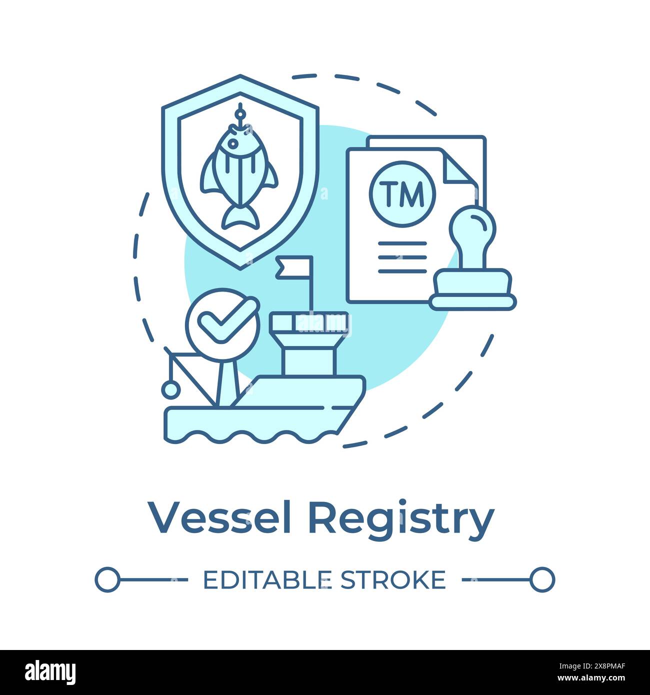 Vessel registry soft blue concept icon Stock Vector Image & Art - Alamy