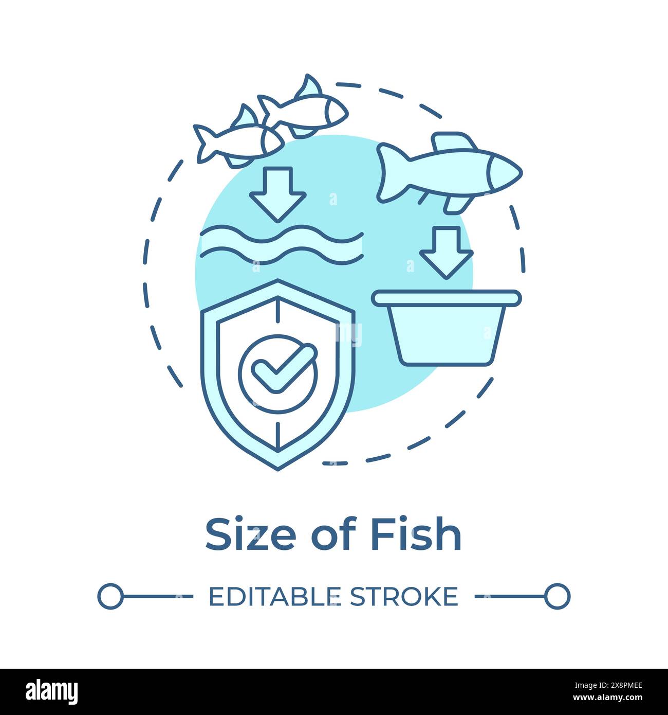 Size of fish soft blue concept icon Stock Vector Image & Art - Alamy