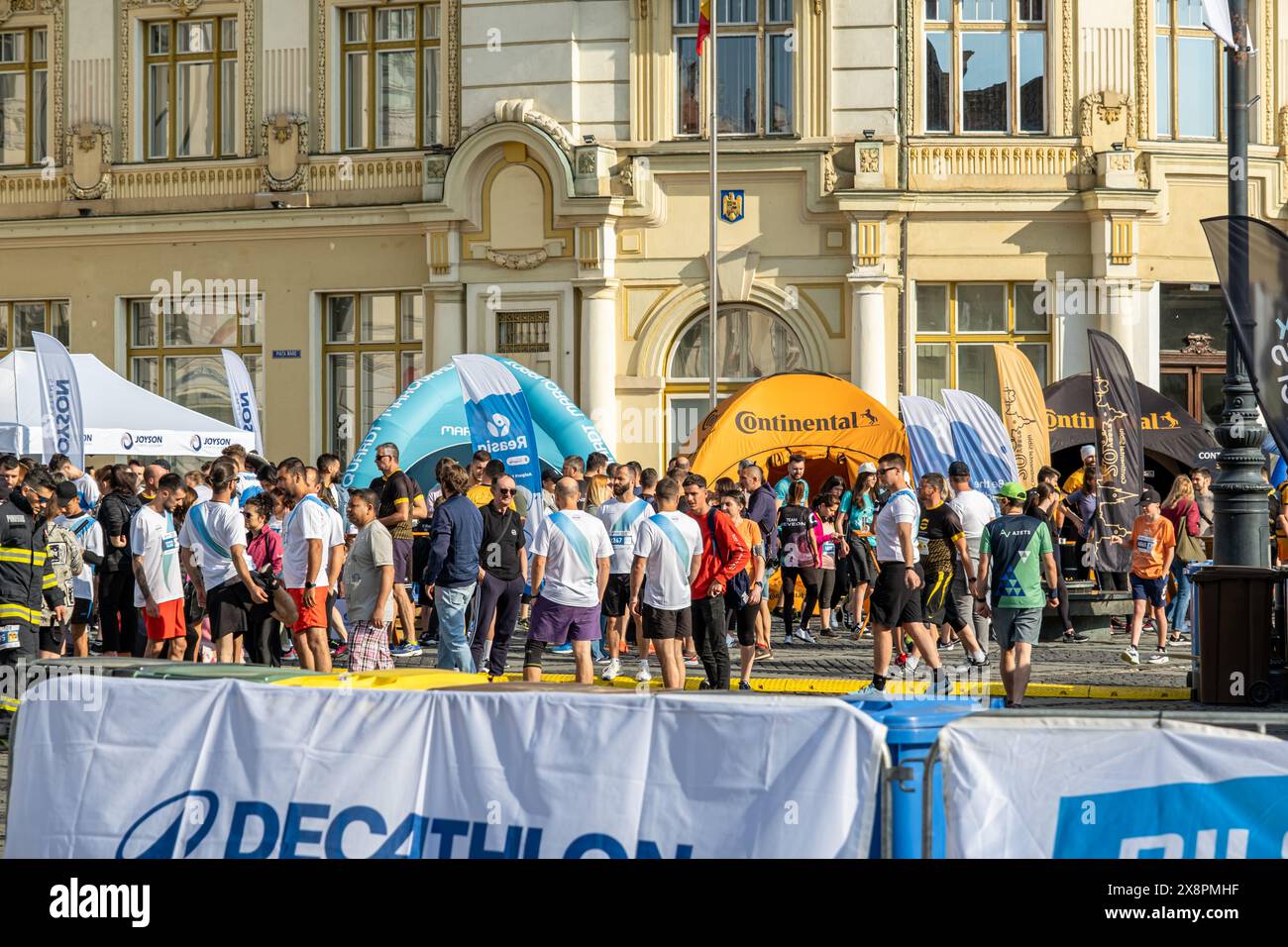 Sibiu City, Romania - 25 May 2024. People outdoor fitness at the ...