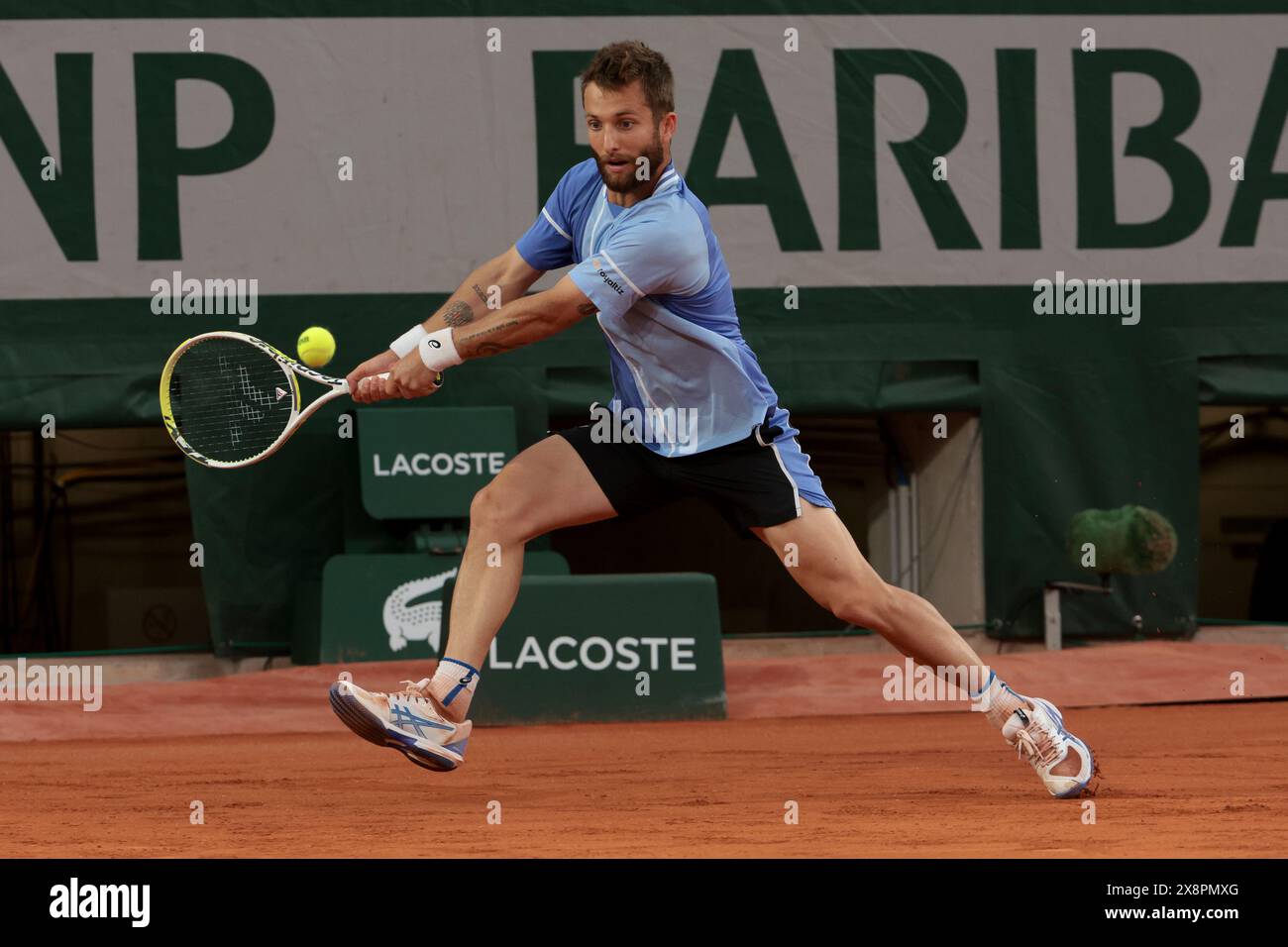 Corentin Moutet of France during day 1 of the 2024 French Open, Roland ...