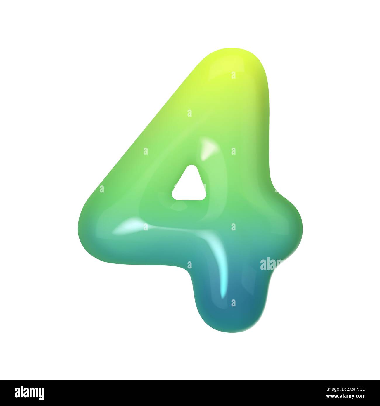 Stylish 3D number 4 with green-blue gradient. Modern, vibrant, and ...