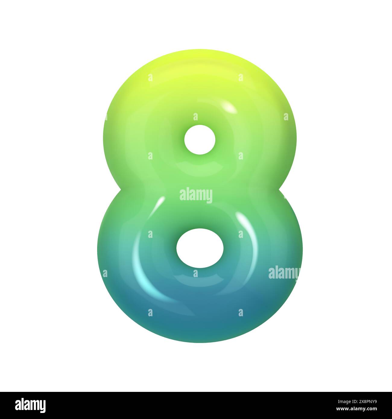 Stylish 3D number 8 with green-blue gradient. Modern, vibrant, and ...
