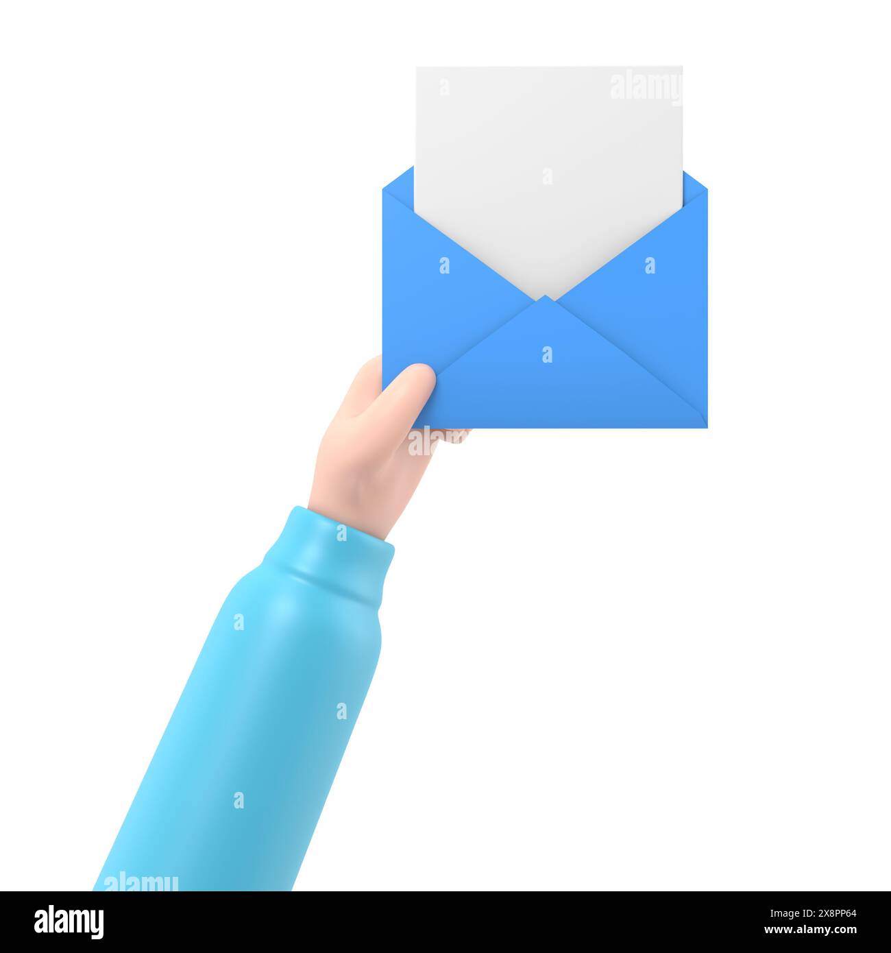 Envelope holding in the hand. Email message concept, sending. Postman ...