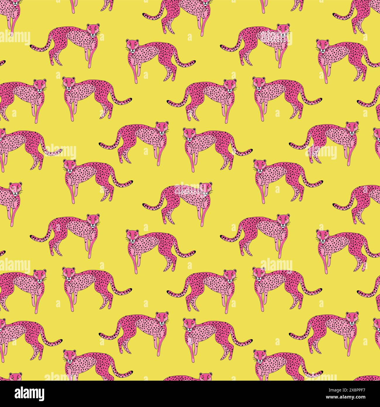 Pink cheetah pattern on yellow background Stock Vector Image & Art - Alamy