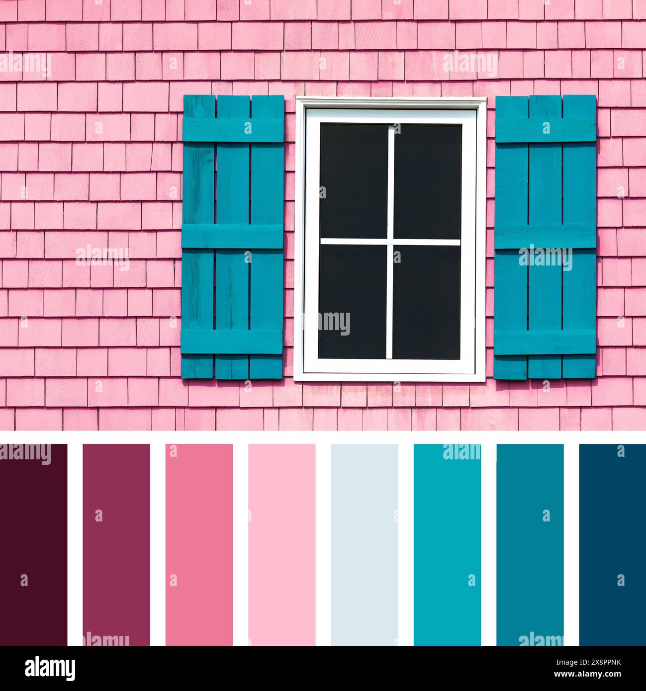 Pink shutters hi-res stock photography and images - Alamy