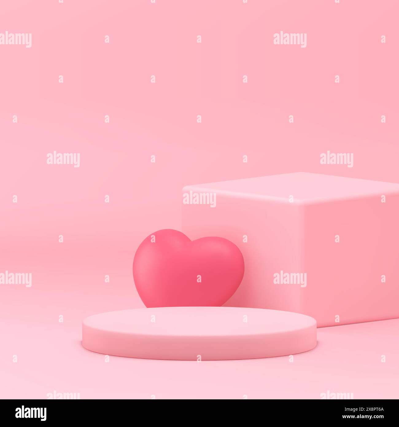 Pink feminine romantic 3d podium pedestal advertising display with ...