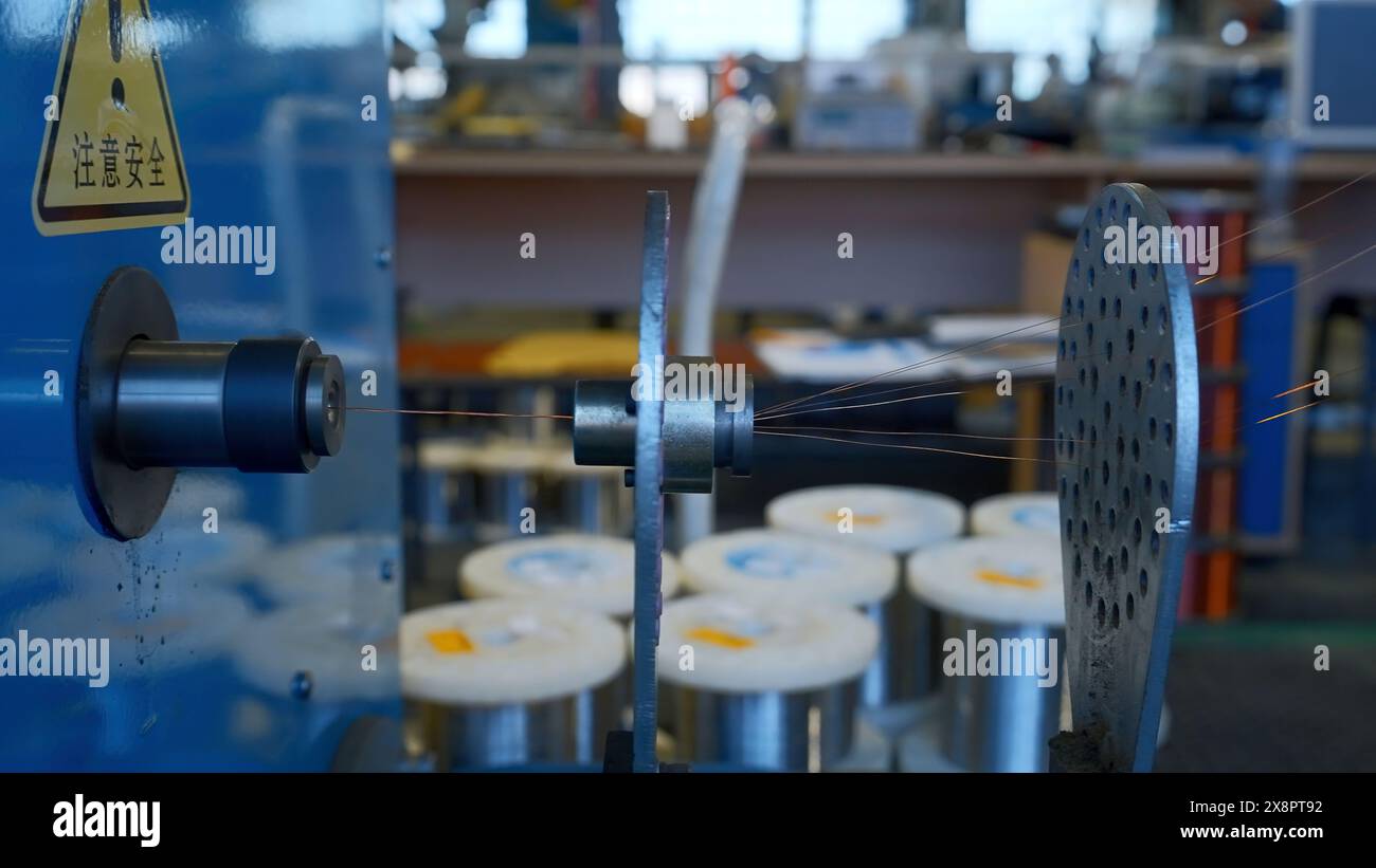 Copper winding wire manufacturing process. Creative. Electric cable ...