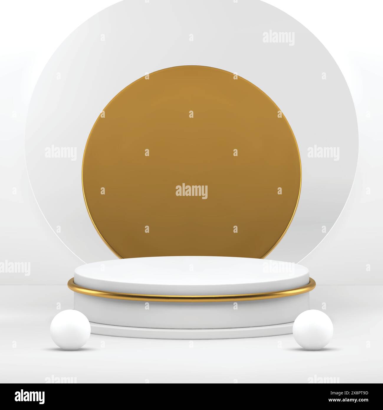 White 3d cylinder podium pedestal mock up for luxury product show realistic vector illustration ...