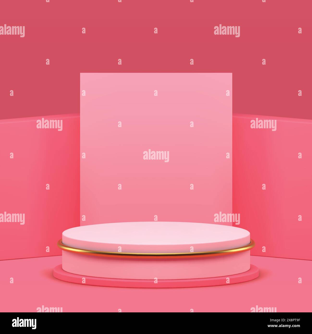 3d pink luxury podium pedestal mock up for cosmetic product show presentation realistic vector ...
