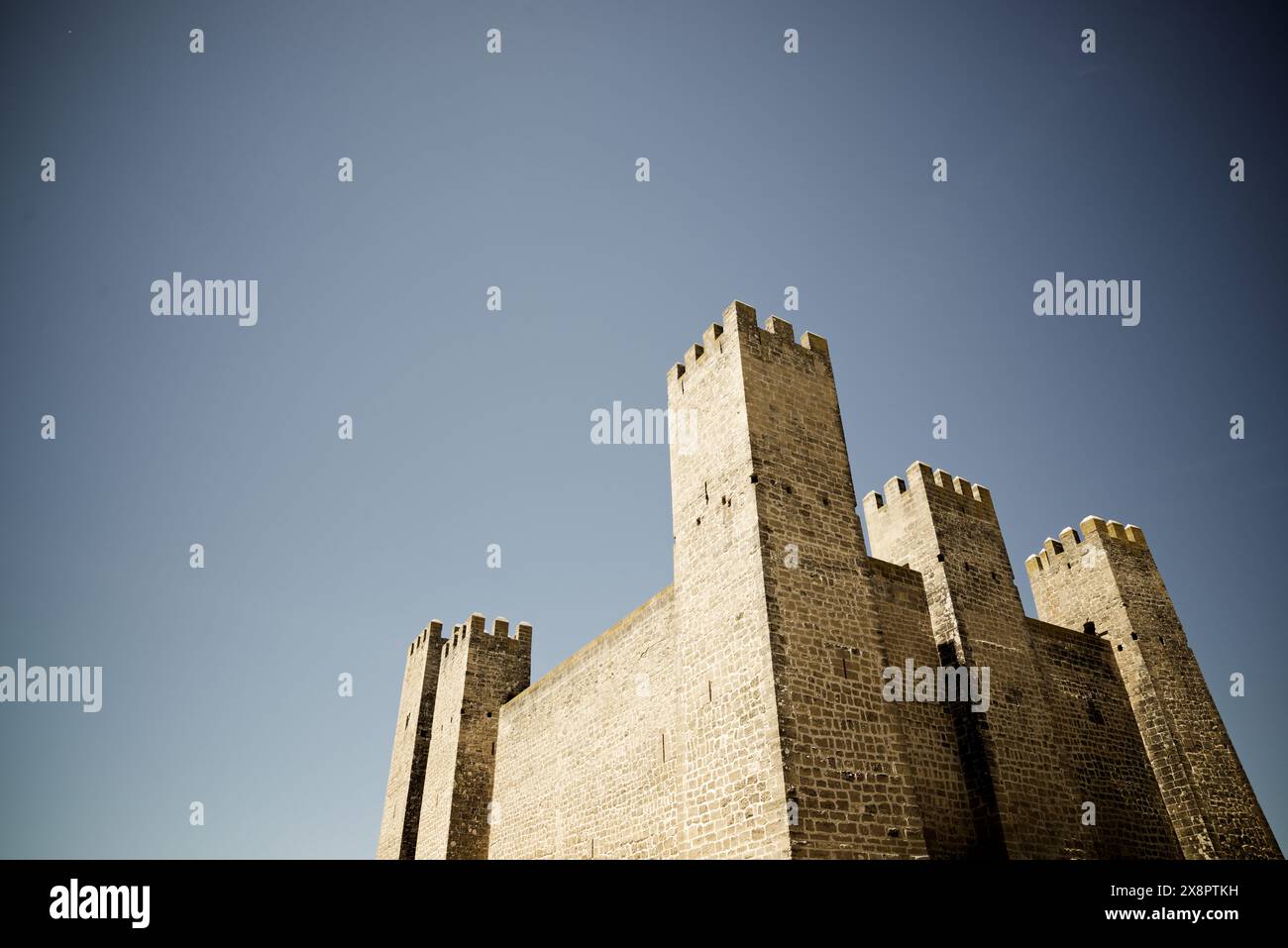 Exterior view of the Sadaba castle in Zaragoza Province, Aragon in ...