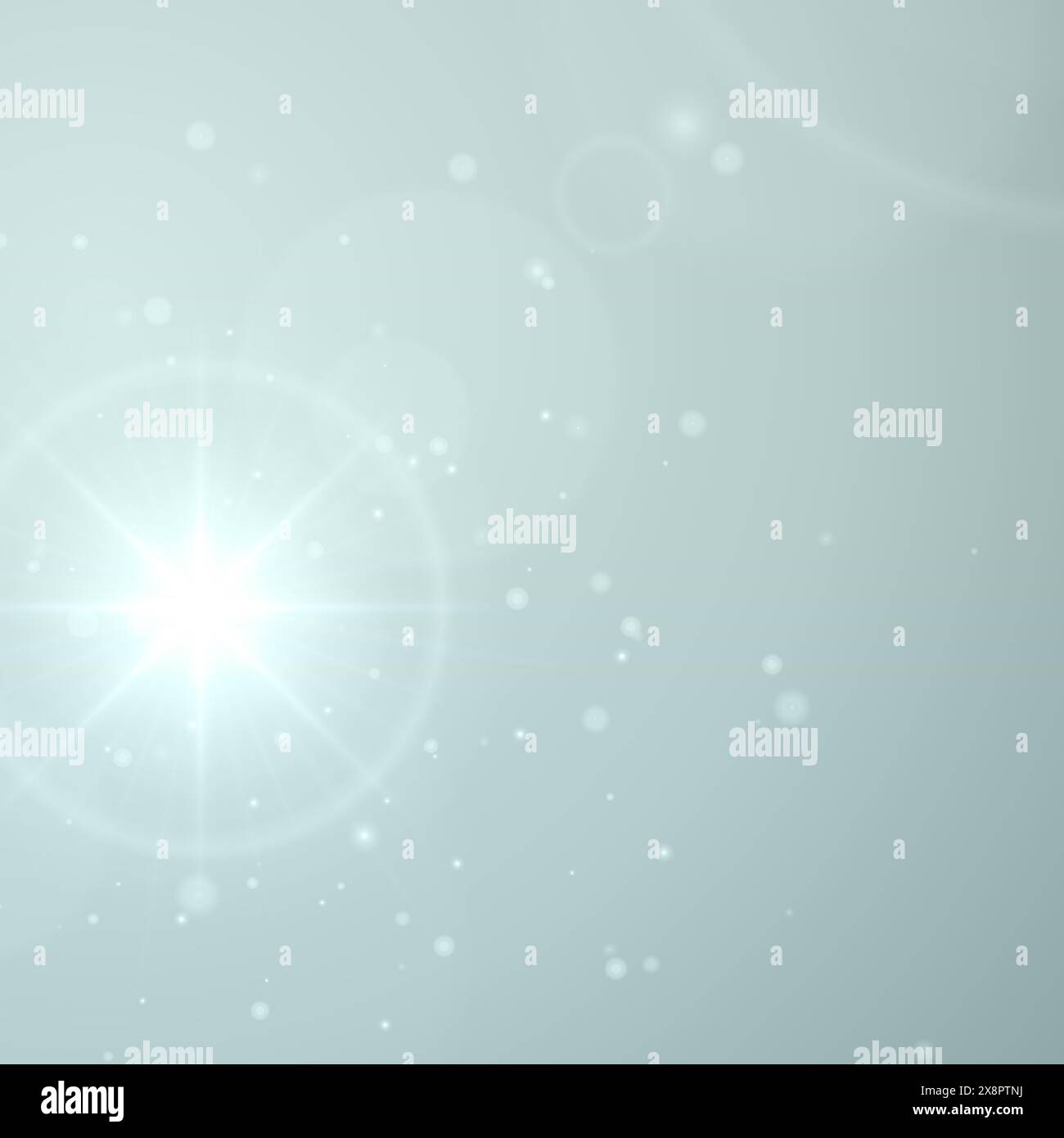 A serene grey backdrop graced with a bright lens flare creating a soft ...