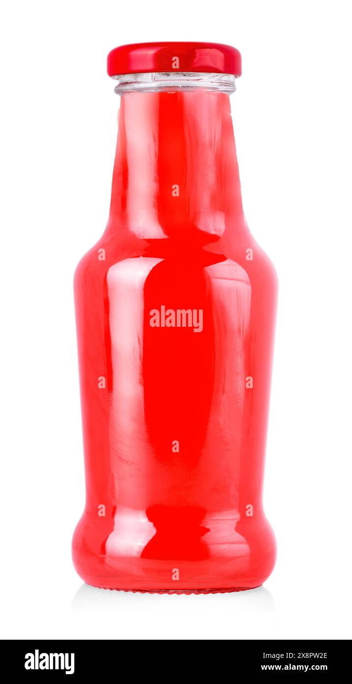 The Red juice bottle isolated on white background with clipping path ...