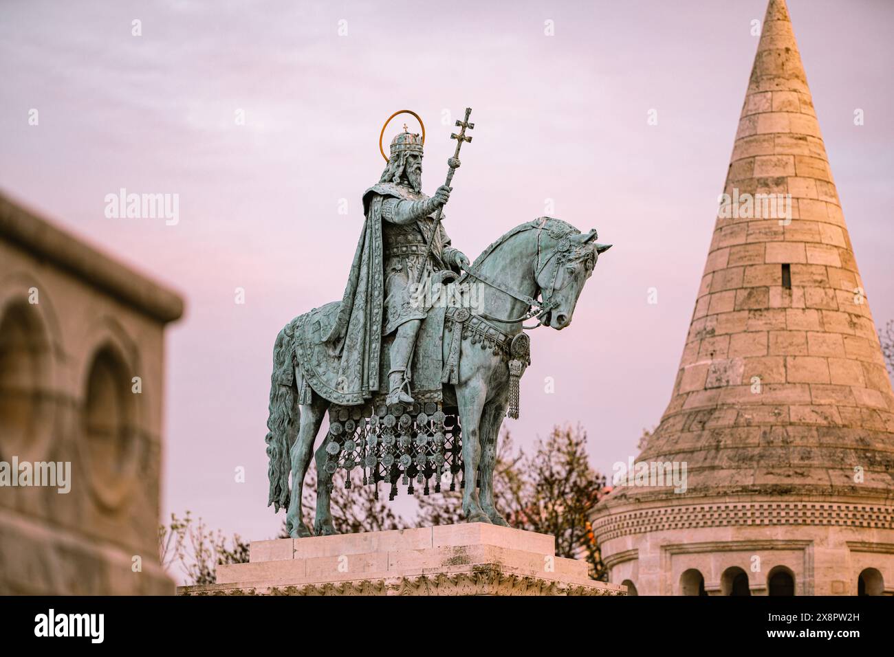 Statue of Saint Steven I (Szent Istvan) in the Fisher Bastion of ...