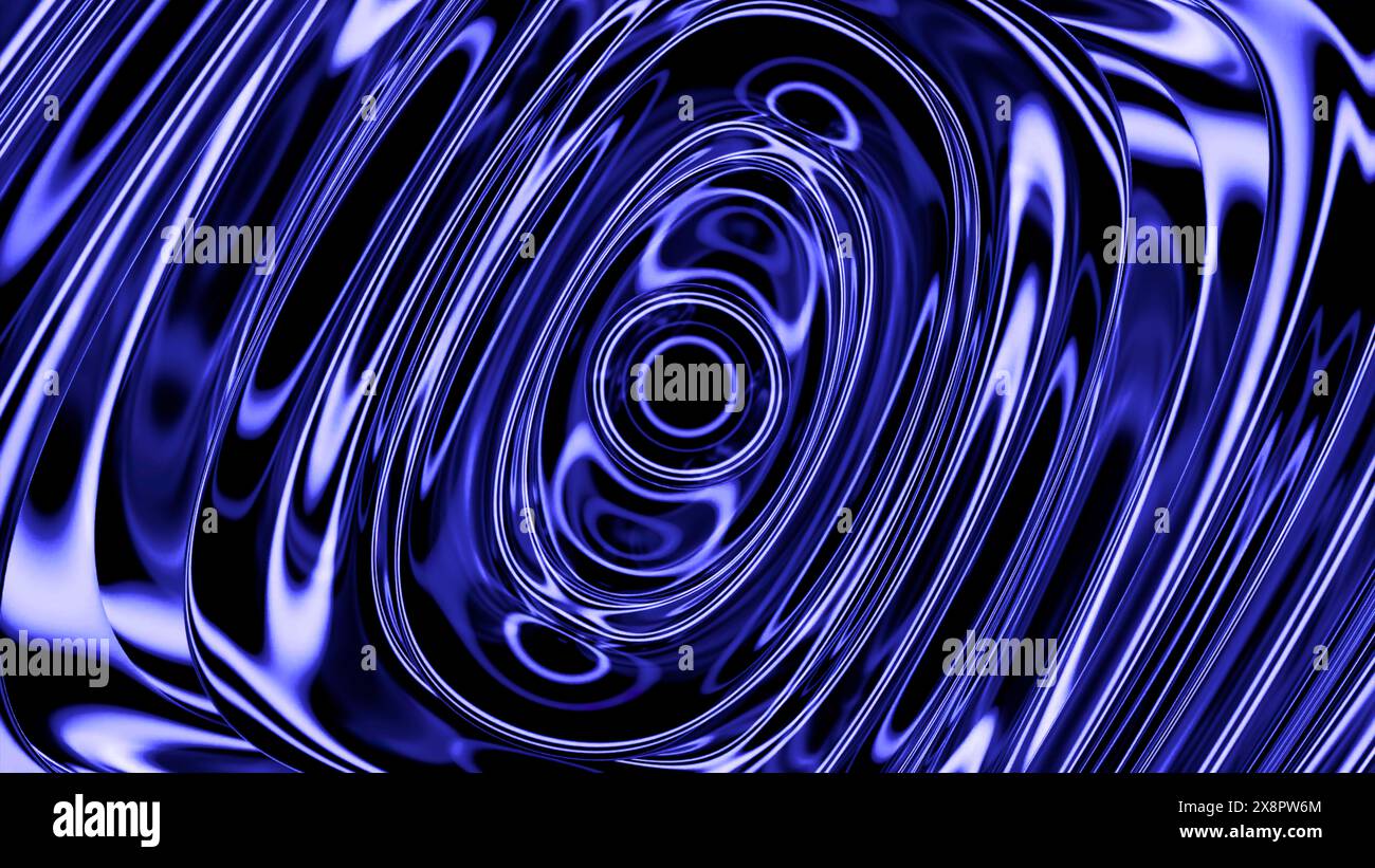Abstract hypnotic liquid waves background. Design. Spreading rings of ...