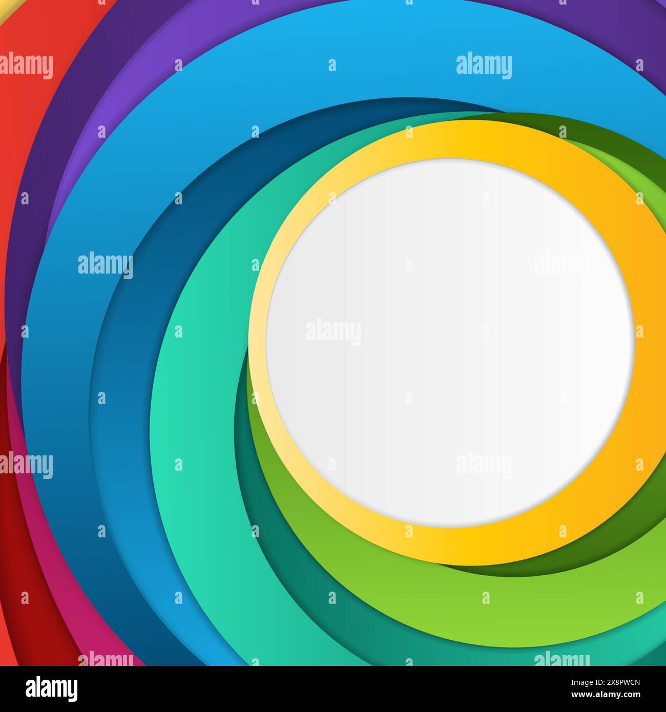 A striking composition showcasing concentric ellipses in bold hues of ...