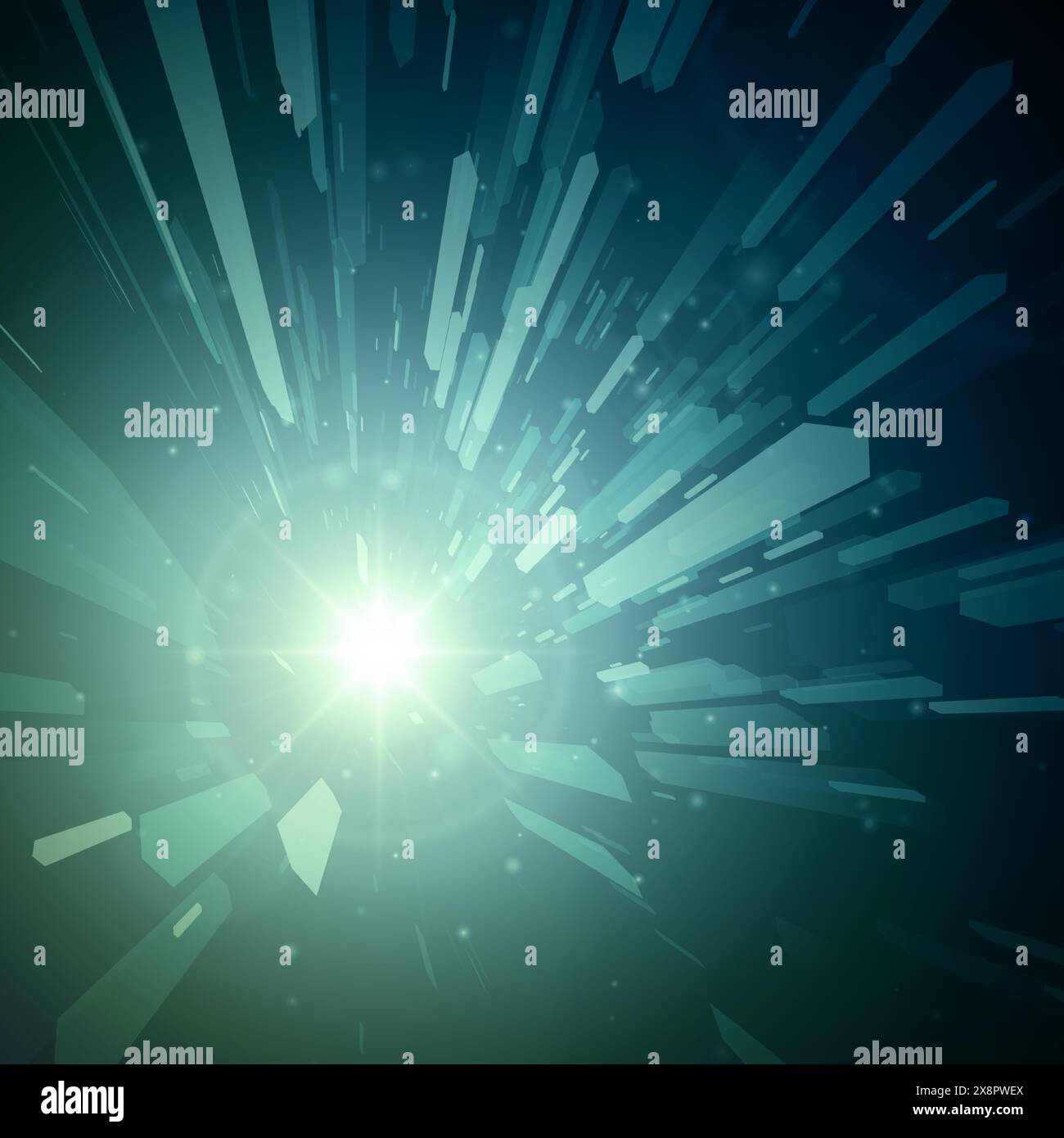 Bright blue light radiates from Stock Vector Images - Alamy