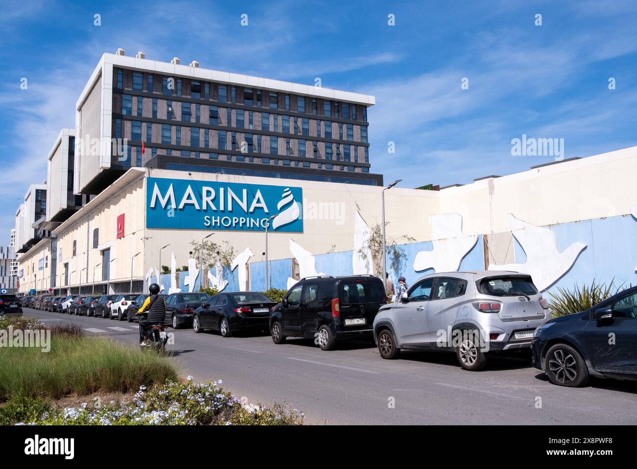 Exterior view of the Marina Shopping Center, also known as Marina Mall ...