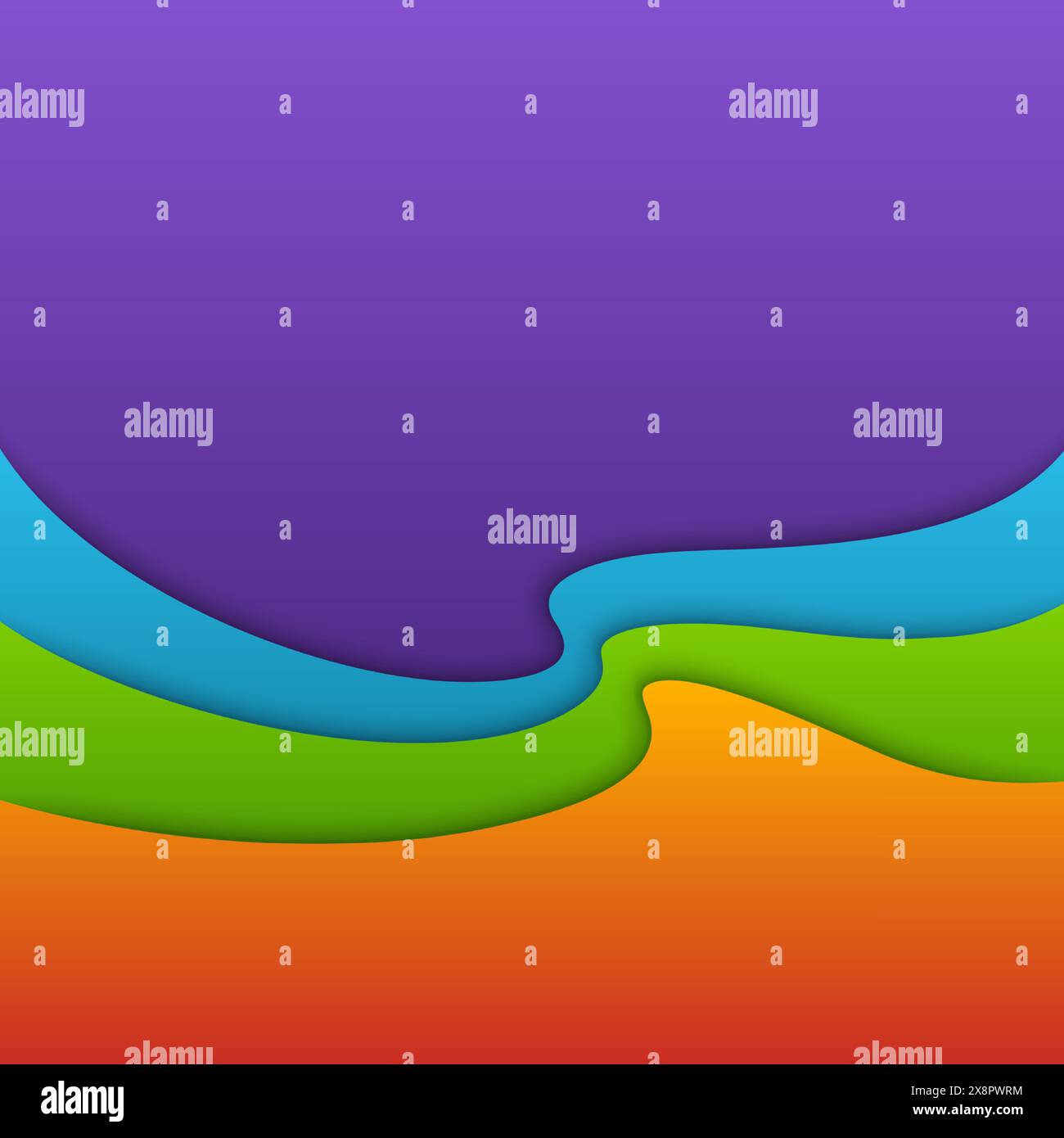 A vibrant artwork featuring flowing curves and layers with a gradient ...