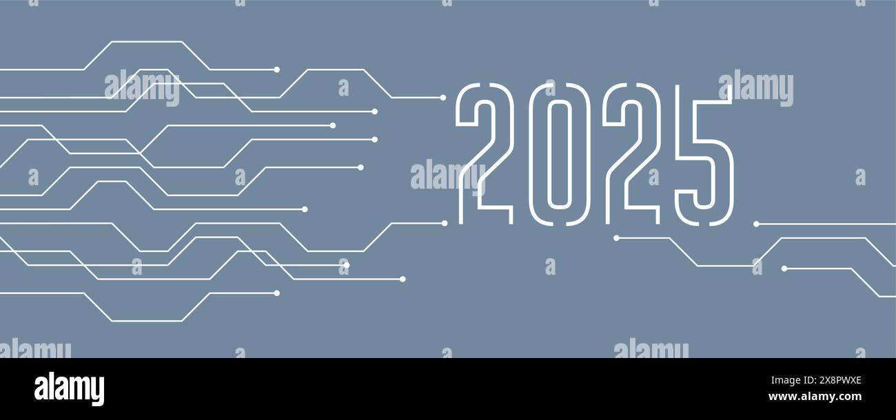 green technology banner 2025 circuit board electronics digital vector ...