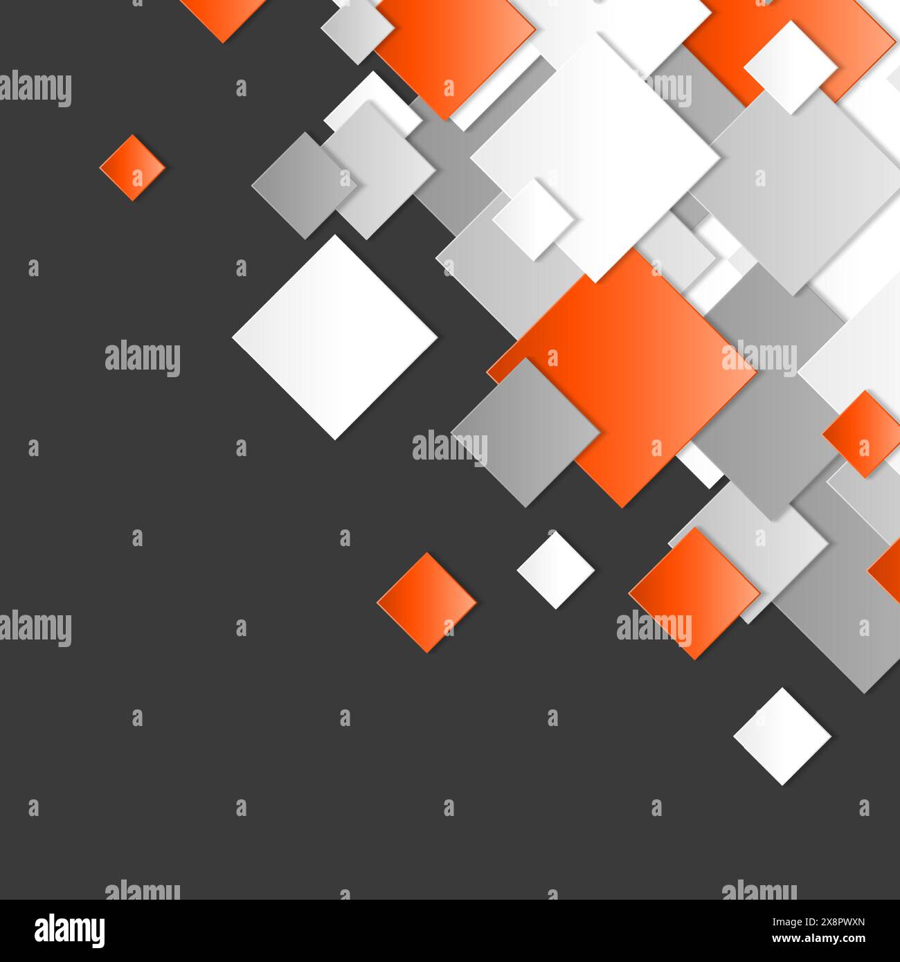 A selection of assorted geometric shapes in orange and grey spread ...