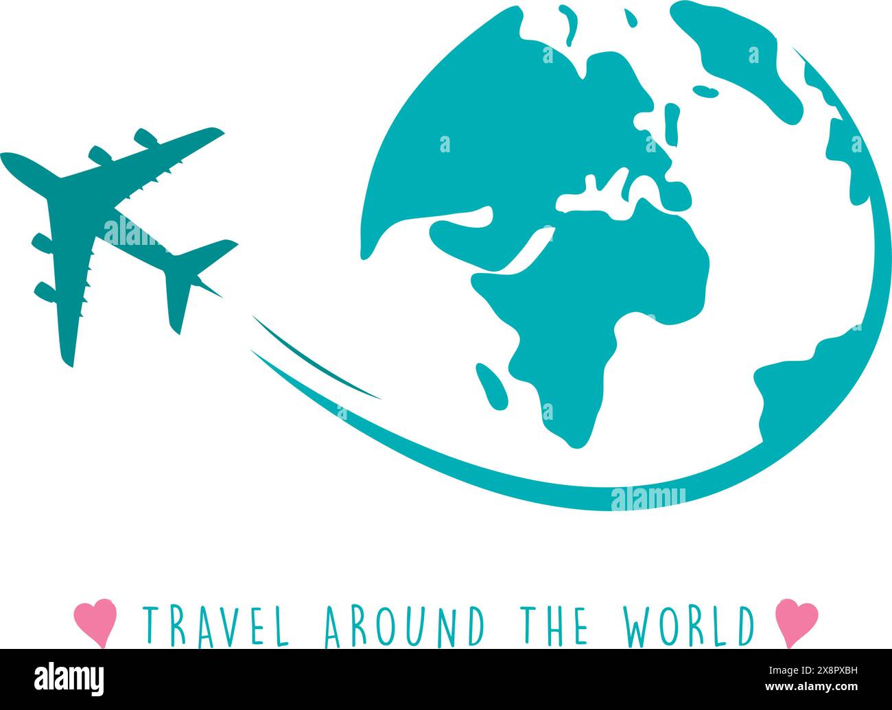 travel around the world with airplane fly adventure vector illustration ...