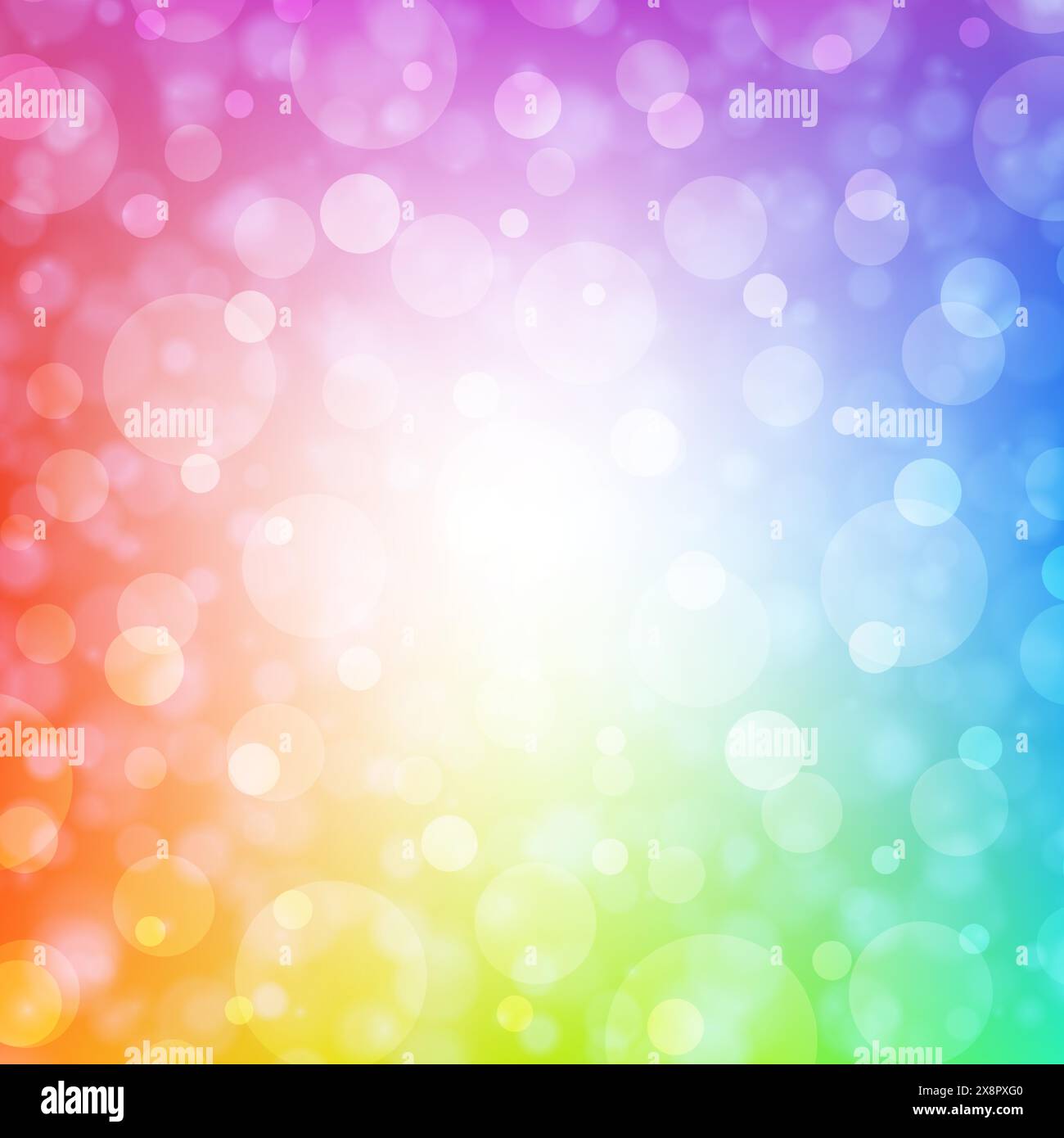 A vibrant array of bokeh light effects showcases a spectrum of colors ...