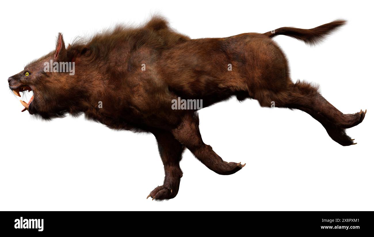 3D rendering of a mythical animal varg isolated on white background ...