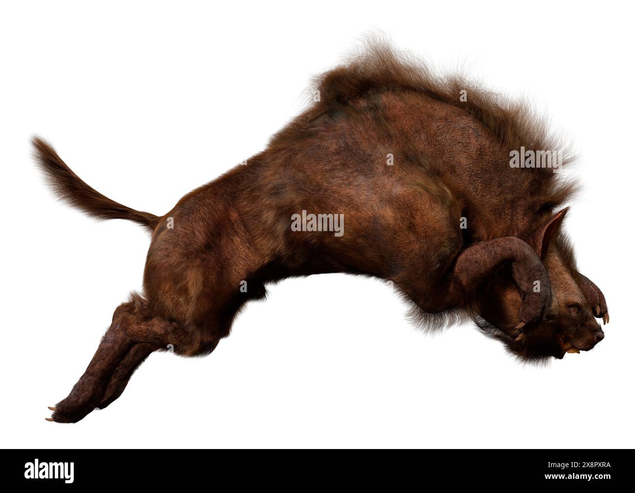3D rendering of a mythical animal varg isolated on white background ...