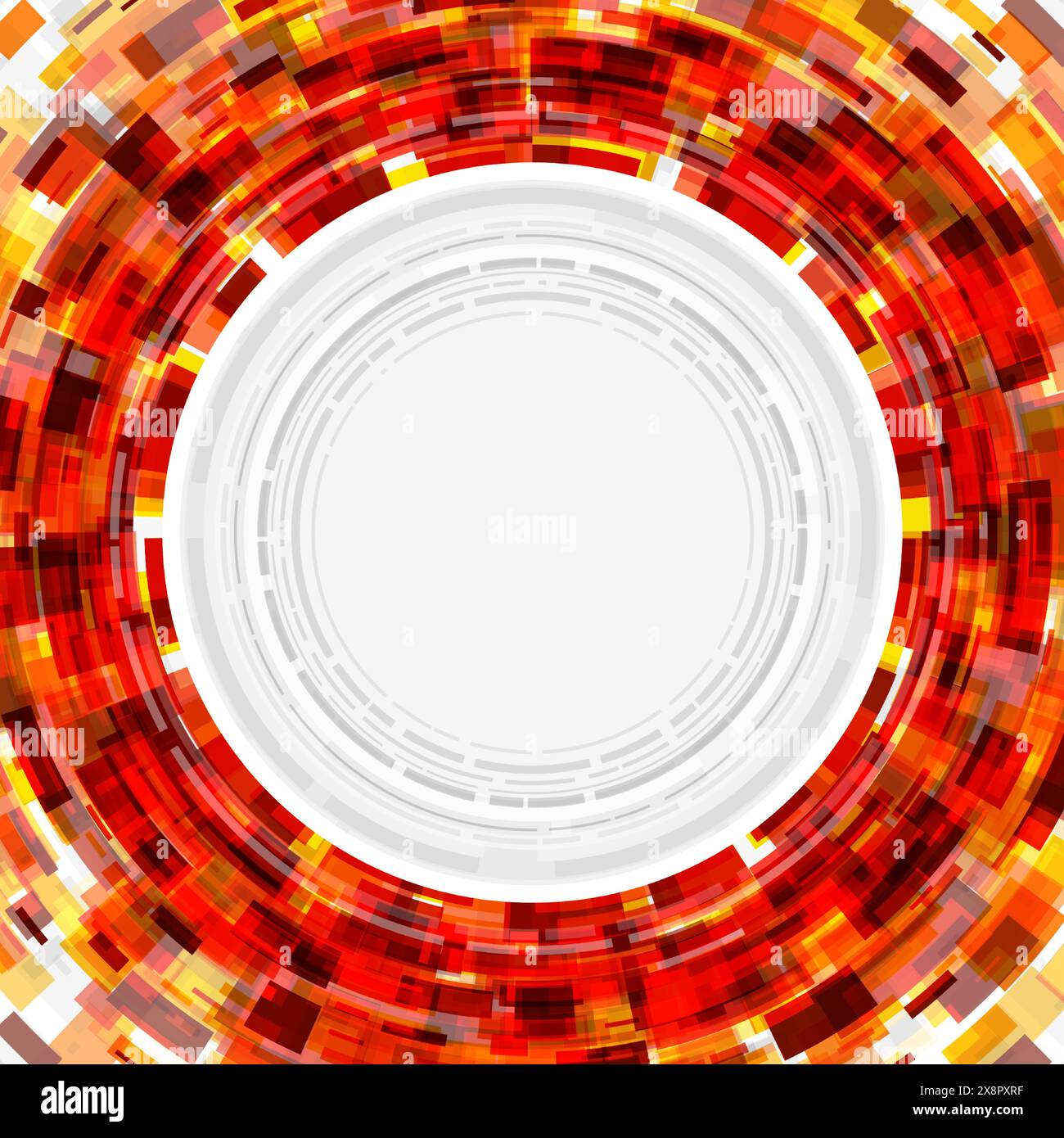 A circular shape featuring a white center set against an abstract ...