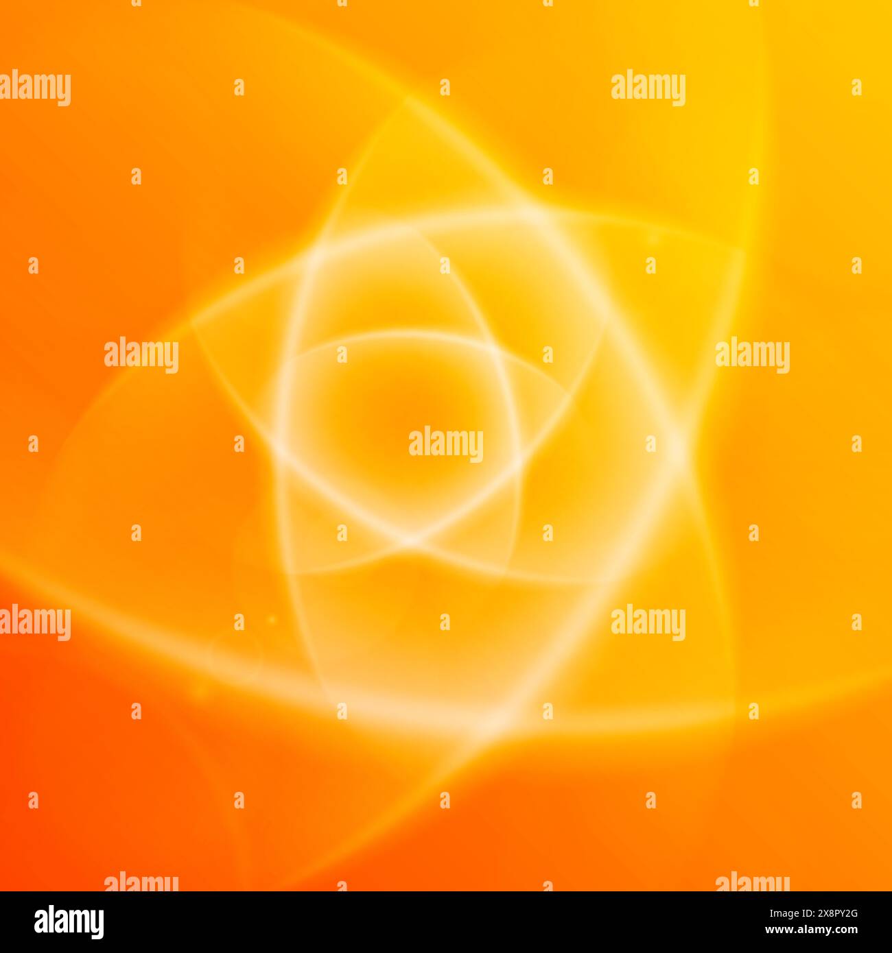 A gradient of orange hues forms an abstract backdrop with multiple transparent circles ...