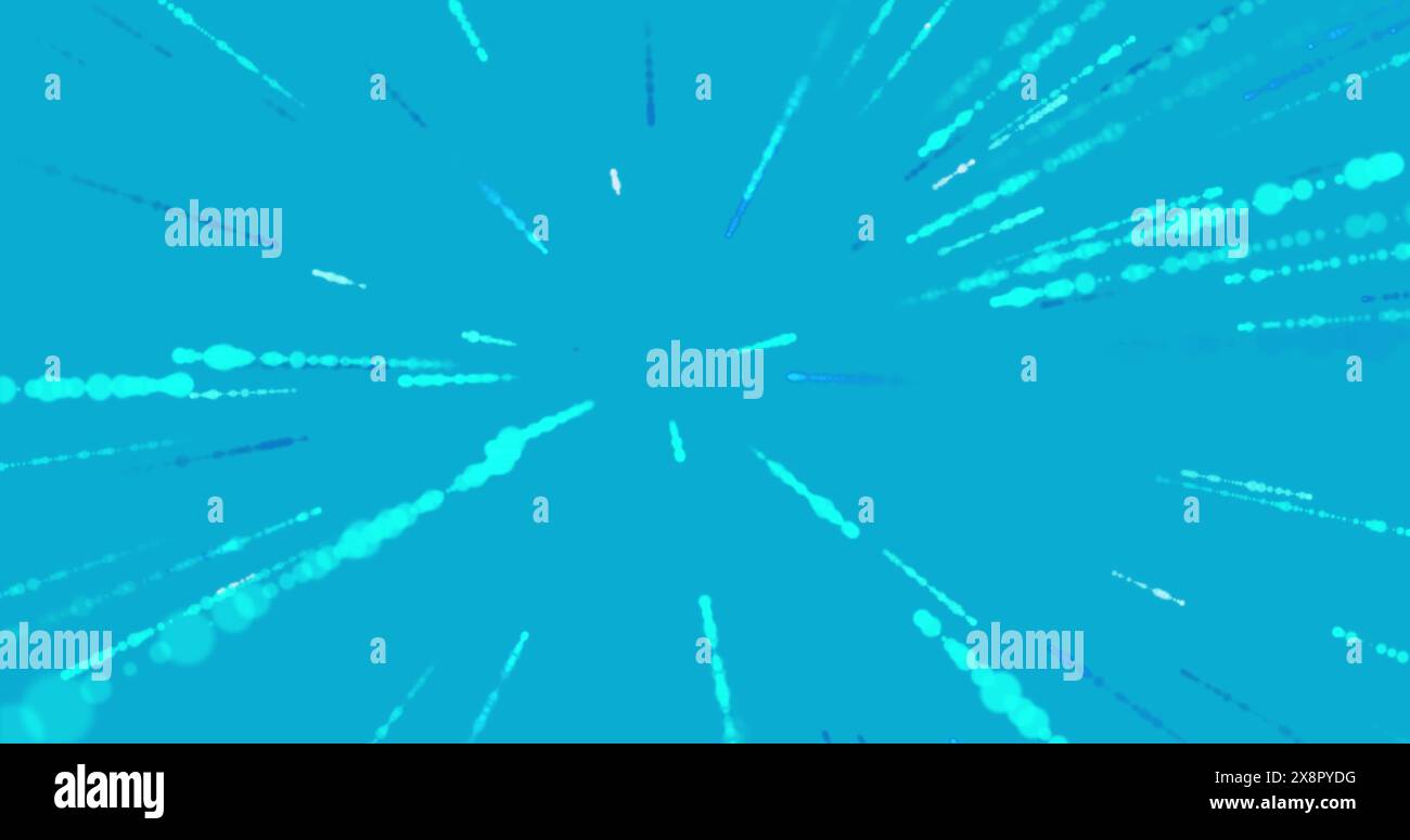 Image of abstract blue light trails pattern moving on blue background ...