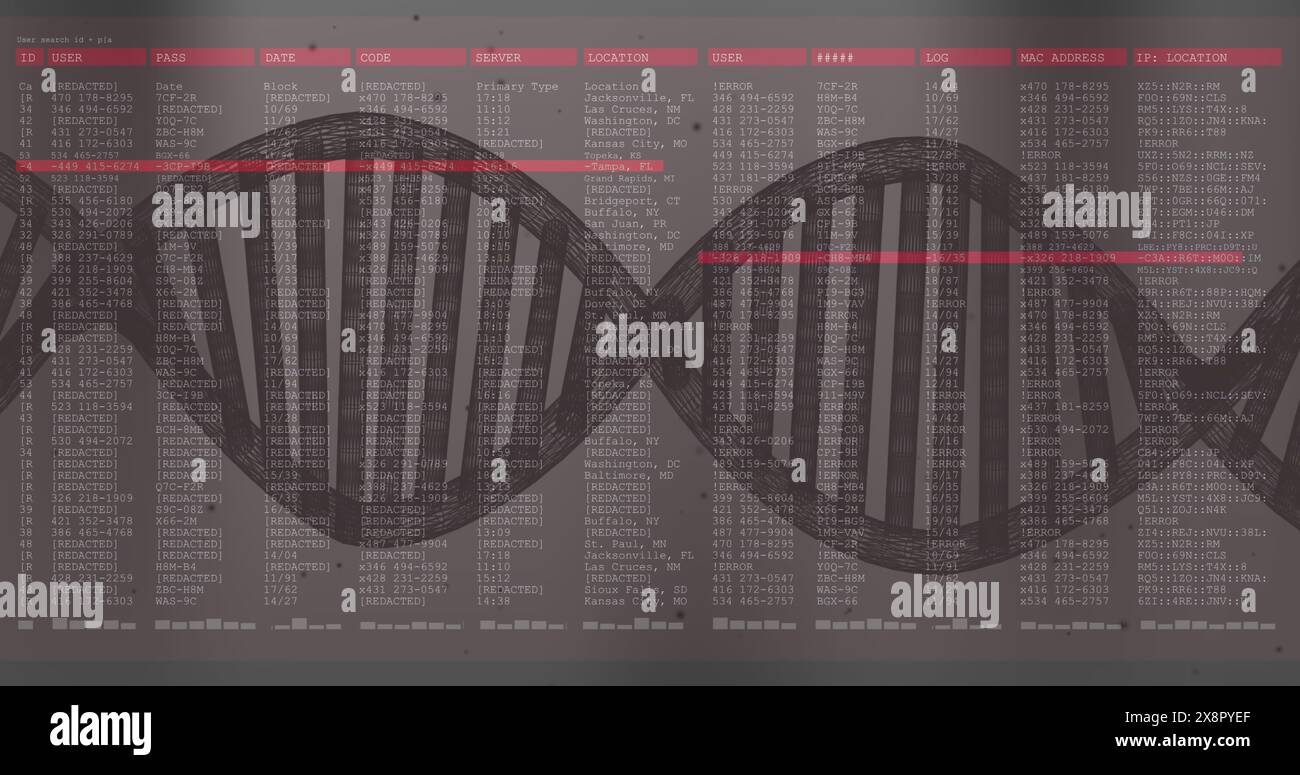 Image of dna strand and digital data processing over screen Stock Photo ...