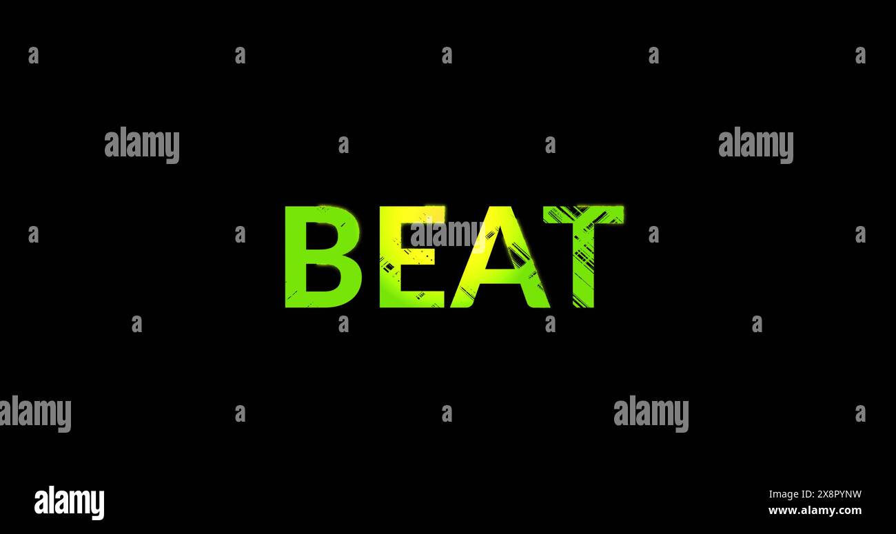 Image of beat text over neon light trails on black background Stock ...