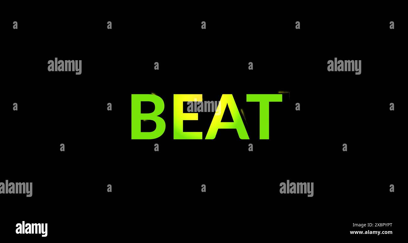 Image of neon green beat text on black background Stock Photo - Alamy