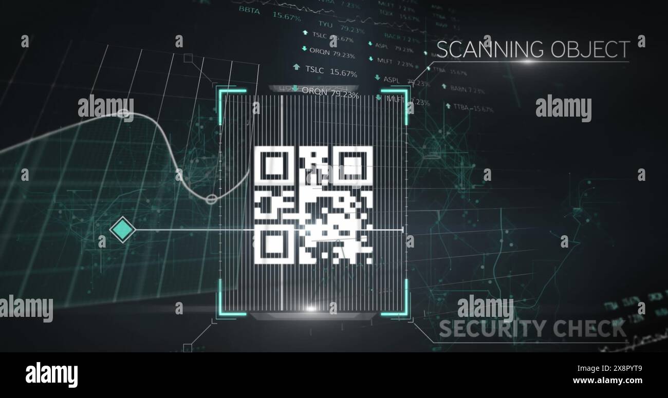 Image of glowing qr code over data processing Stock Photo - Alamy