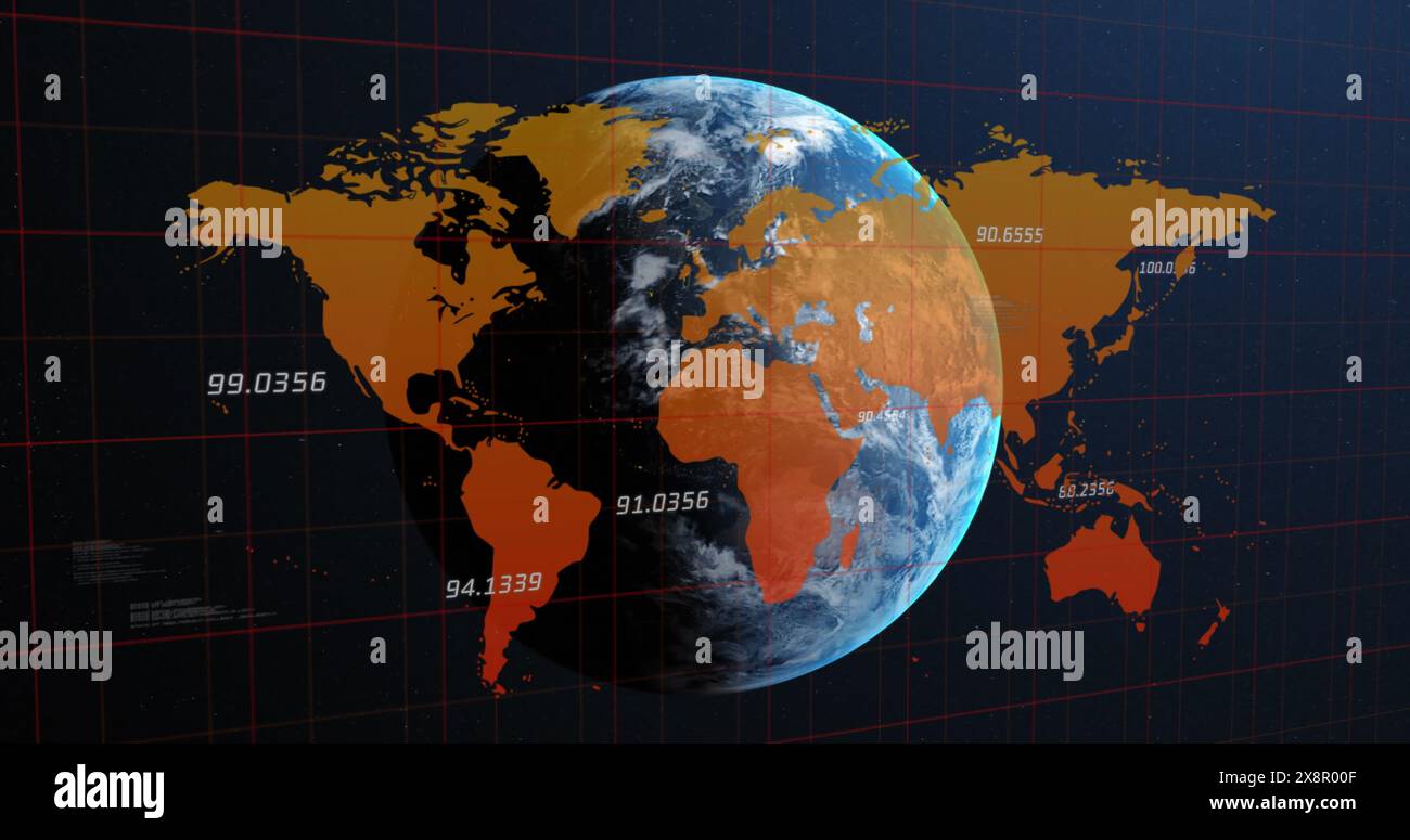Spinning globe world map data hi-res stock photography and images - Alamy