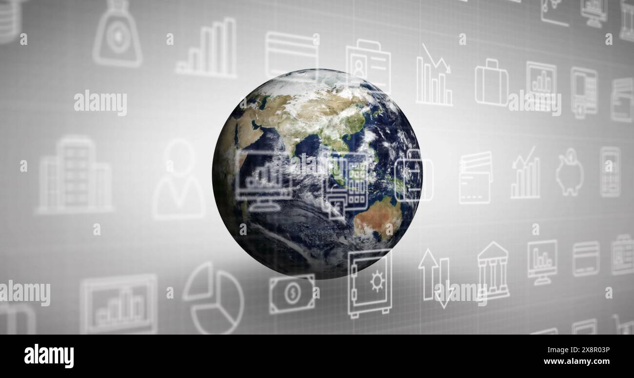 The global economy concept with a digitally generated image of a ...