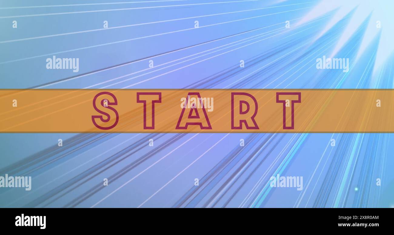 Image of start text and bar with lens flares over blue background Stock ...