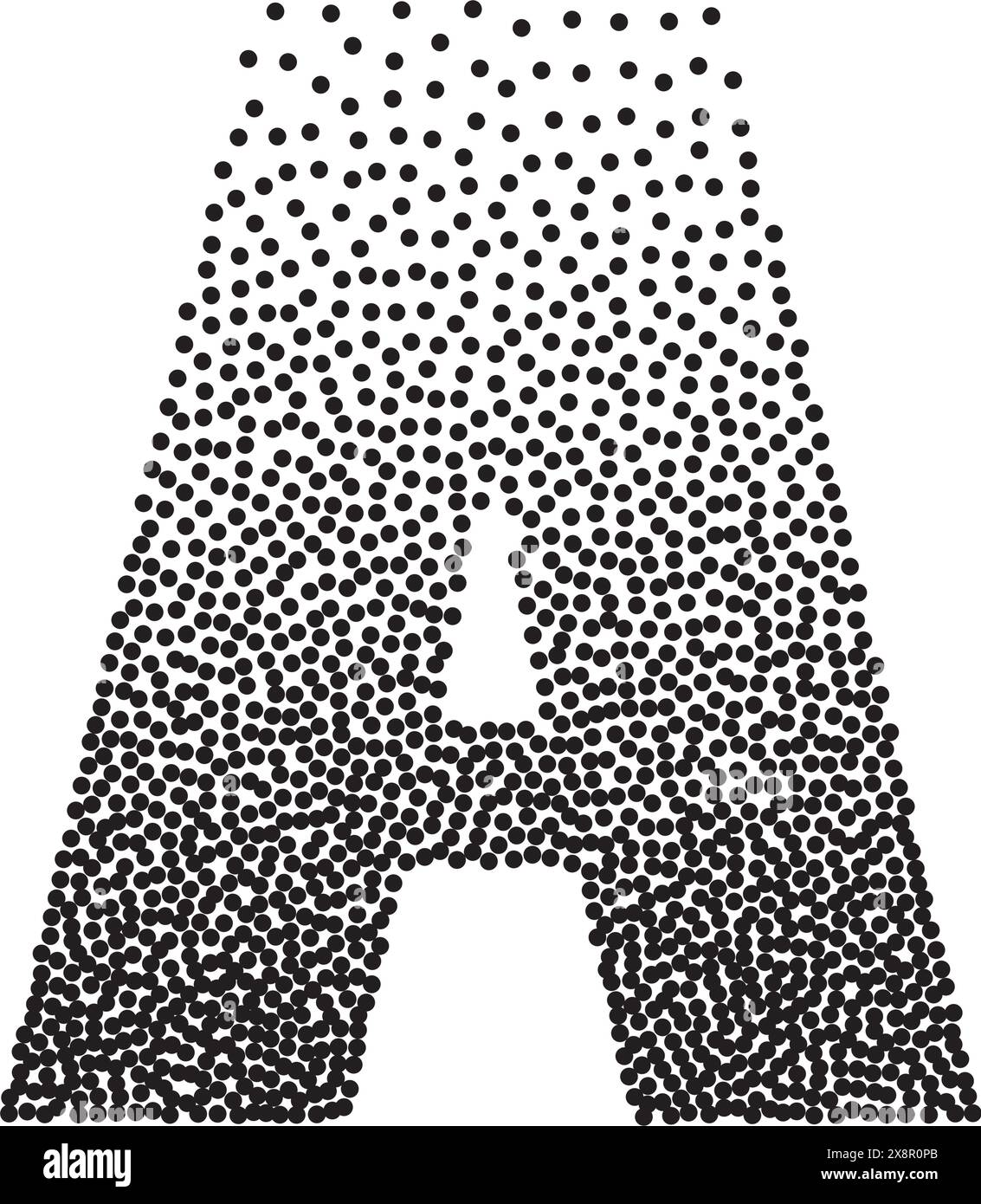 Halftone gradient grain letter A. Vector stipple dotted font Stock ...
