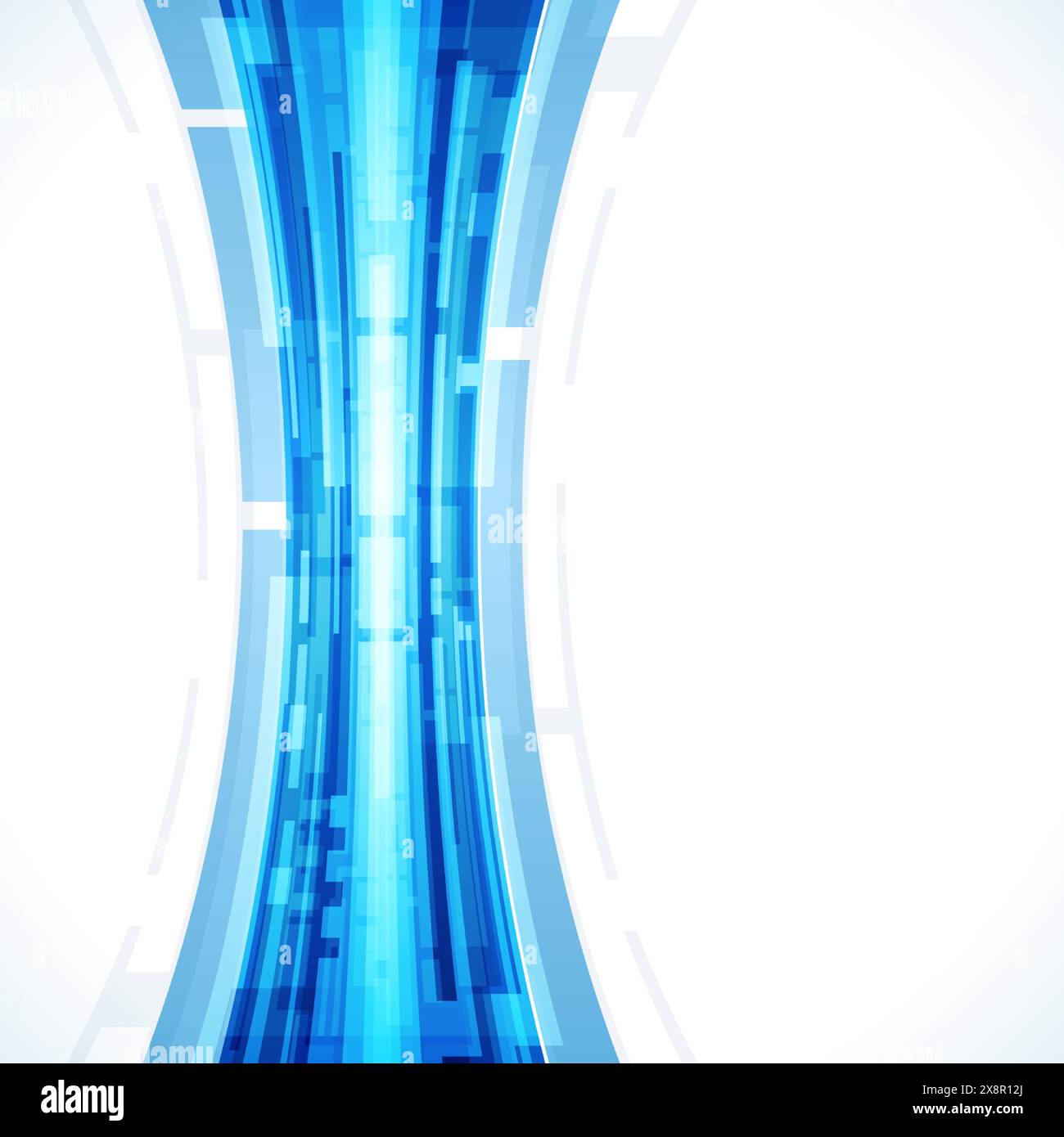 A digitally generated blue abstract background , surrounded by sweeping ...