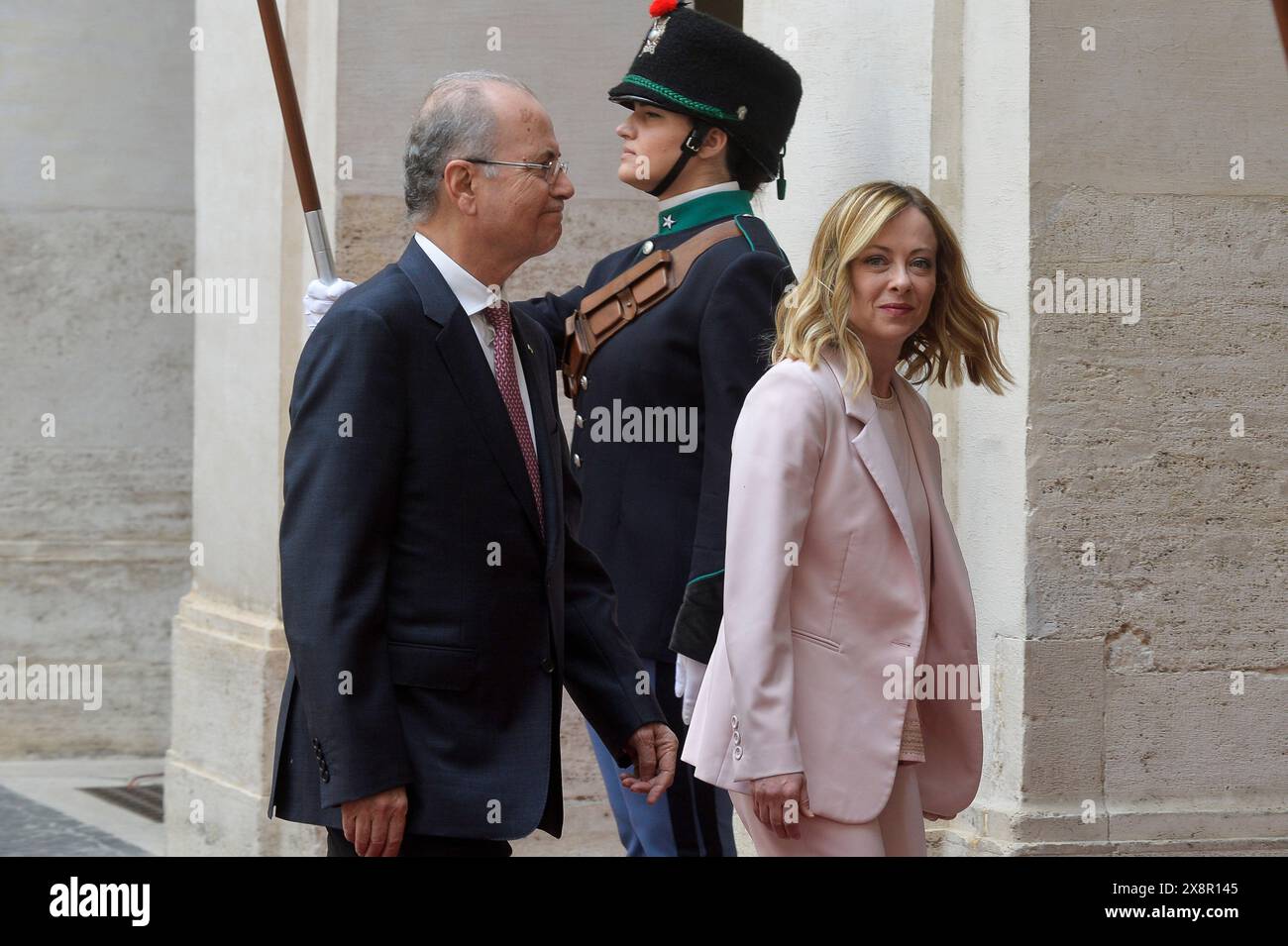 Italy, Rome, May 25, 2024 : Chigi Palace, Prime Minister Giorgia Meloni ...