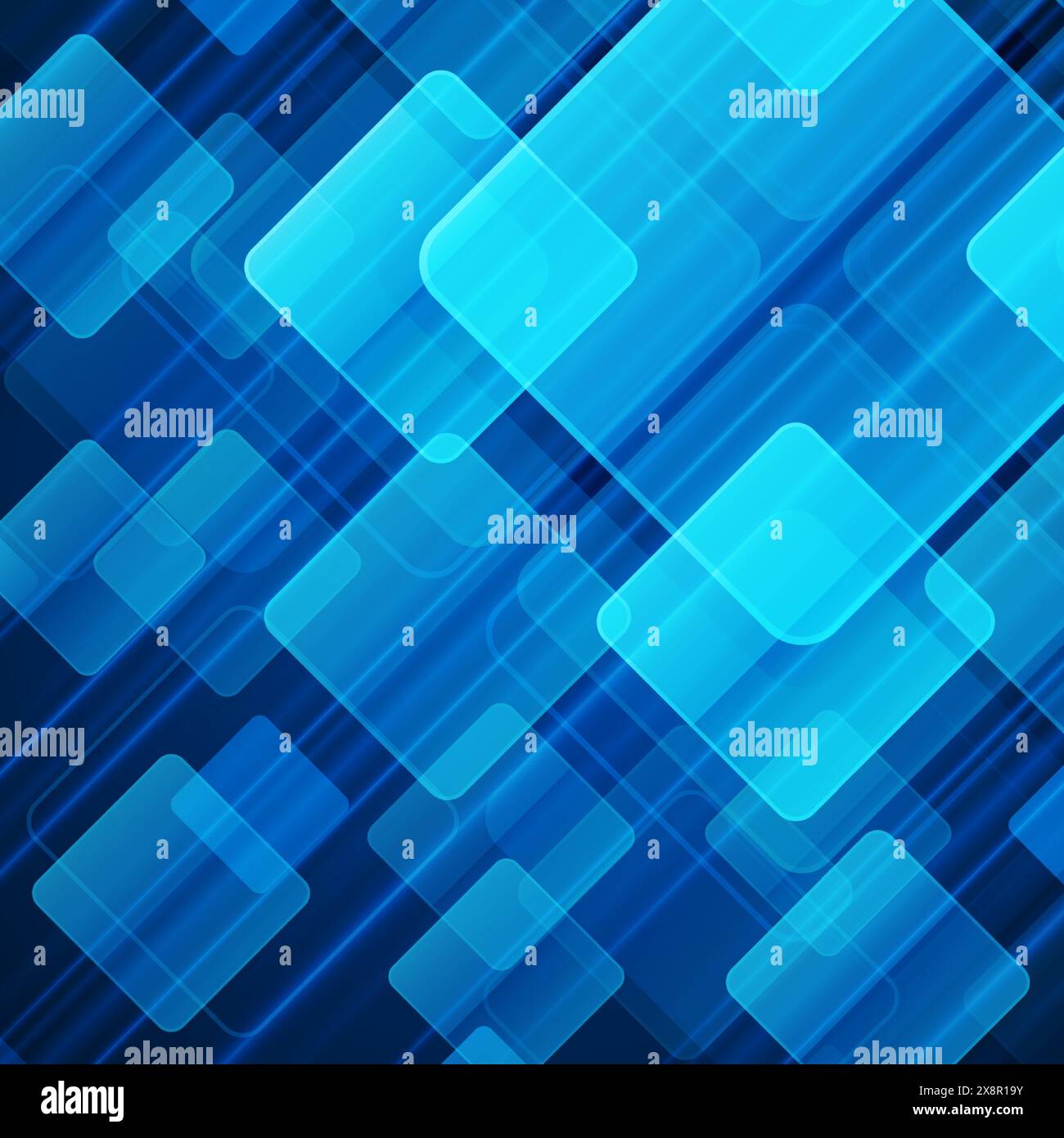 A vibrant blue abstract design featuring a geometric pattern of ...