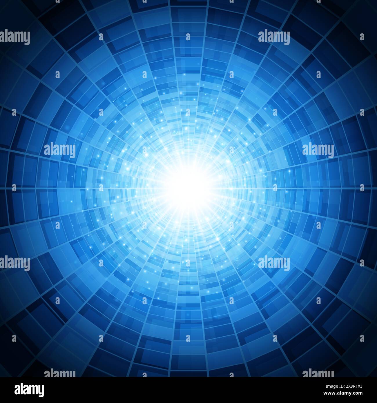 A blue background with a central, radiant light source shining brightly Stock Vector Image & Art ...