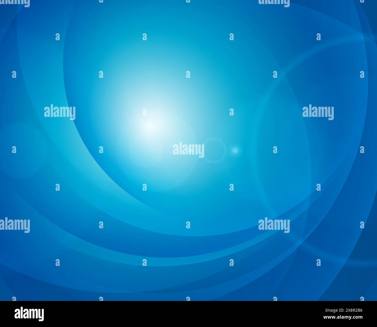 A serene blue backdrop graced with a bright lens flare creating a soft ...