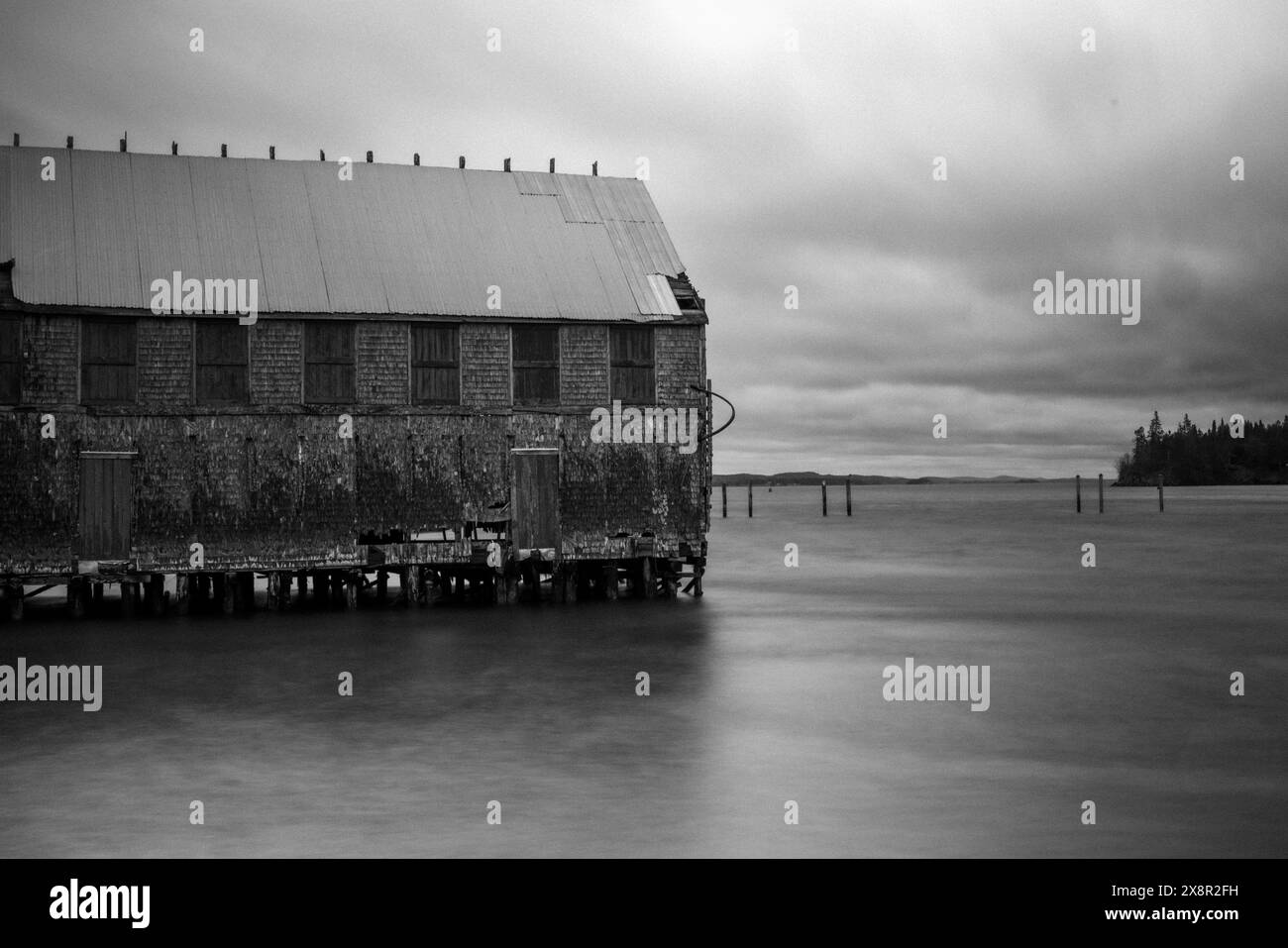 An old run down waterfront building in Lubec, Maine Stock Photo - Alamy