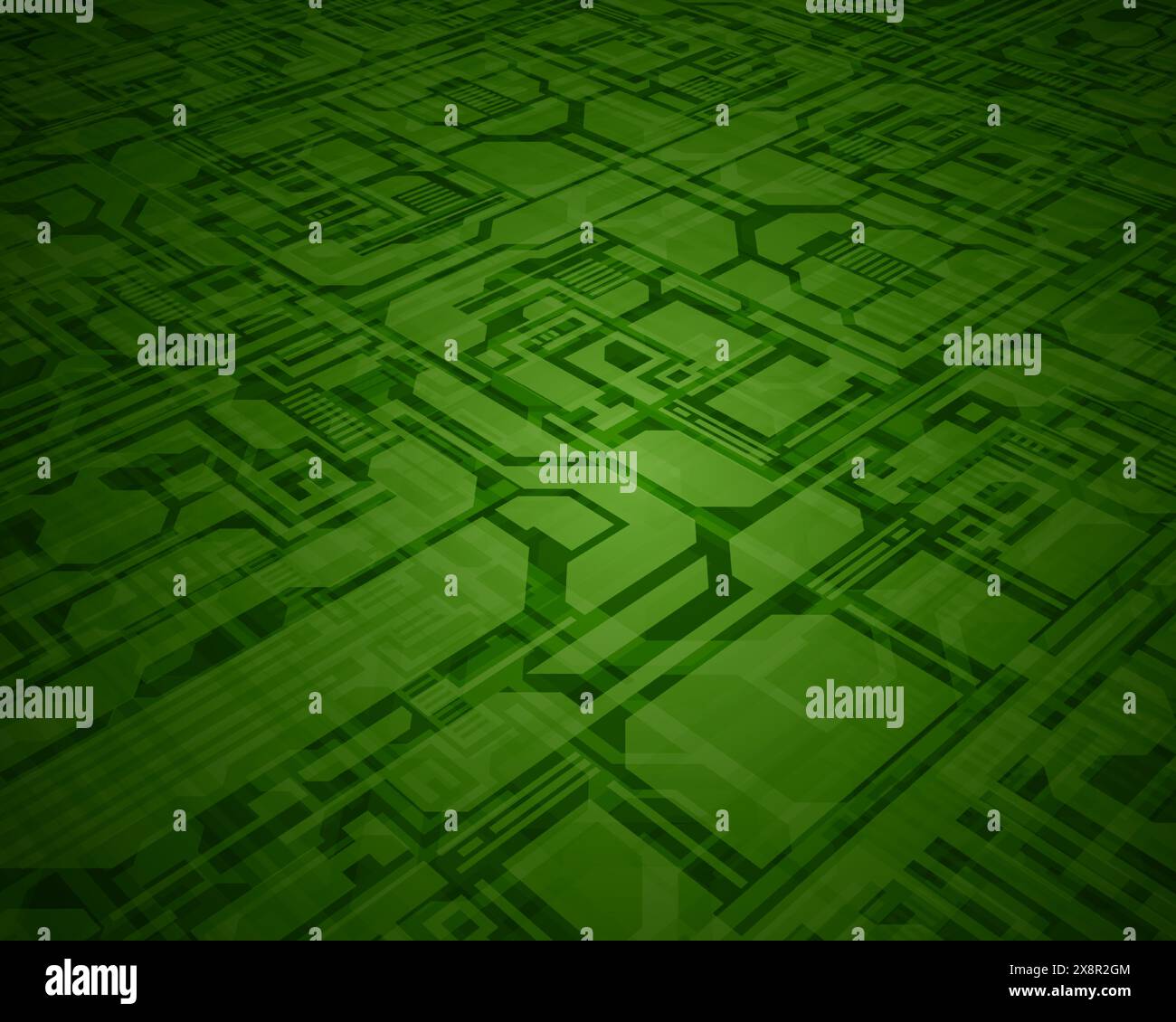 A close-up view of a circuit-like digital pattern in varying shades of ...