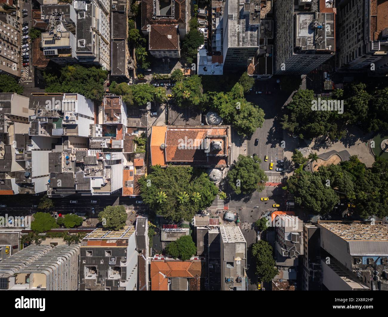 Beautiful aerial view to church and Largo do Machado square Stock Photo ...