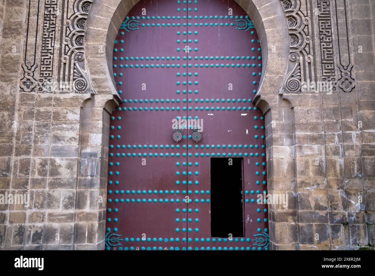 Photograph of the main door of Mahkama of Pacha in the Habous district ...