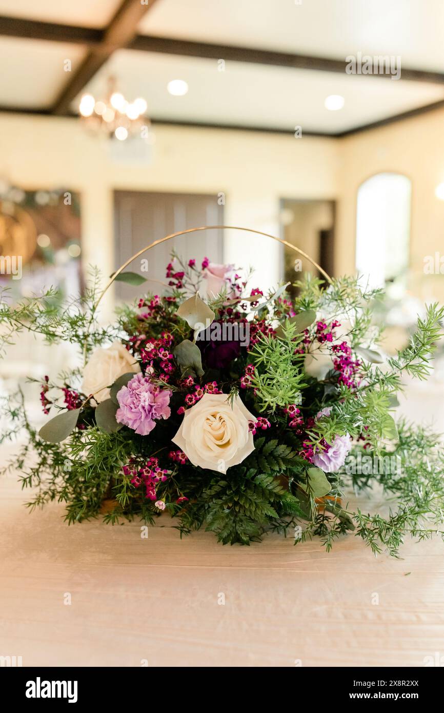 Floral centerpiece in elegant indoor setting Stock Photo - Alamy